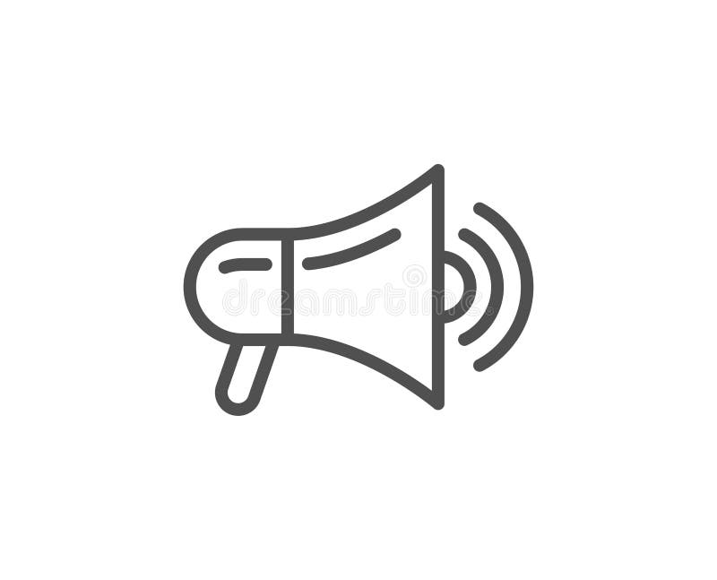 Megaphone Line Icon. Advertisement Device Sign. Stock Vector ...