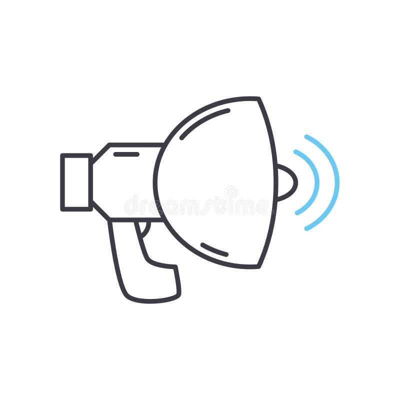 Megaphone Line Icon, Outline Symbol, Vector Illustration, Concept Sign ...