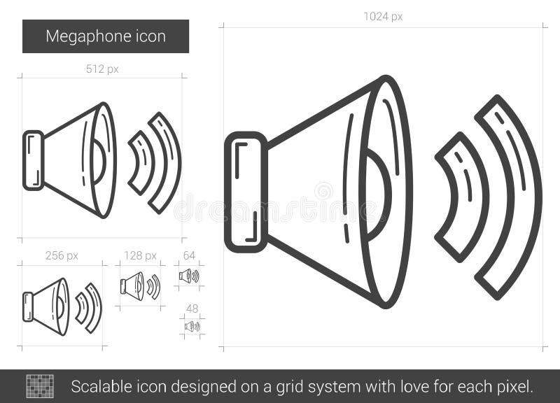 Megaphone line icon. stock vector. Illustration of line - 80693579