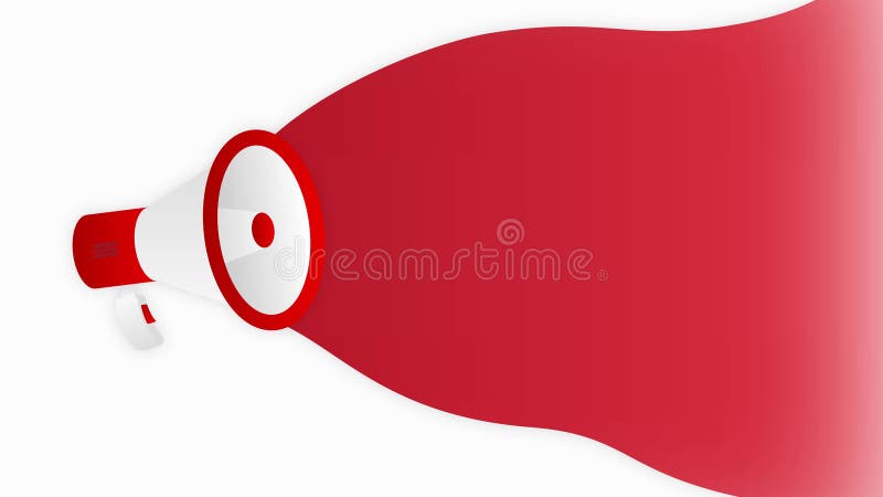 Megaphone LIVE STREAMING Countdown Template with Red Objects on White ...