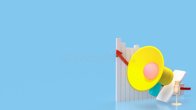 The Megaphone for Music or Media Concept 3d Rendering Stock ...