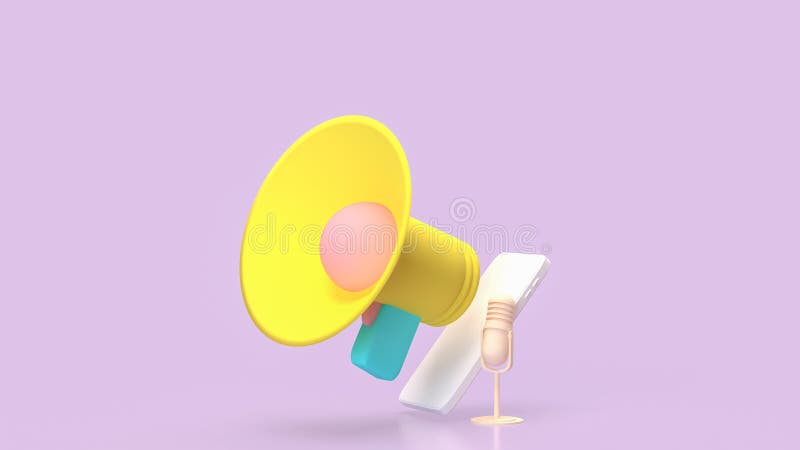 The Megaphone for Music or Media Concept 3d Rendering Stock ...