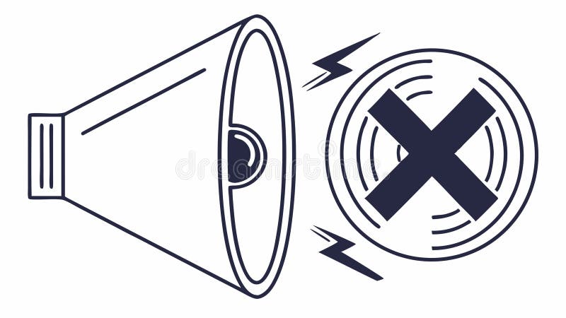 Megaphone with Mute Symbol Vector Icon, Sound Off Notification, Vector ...