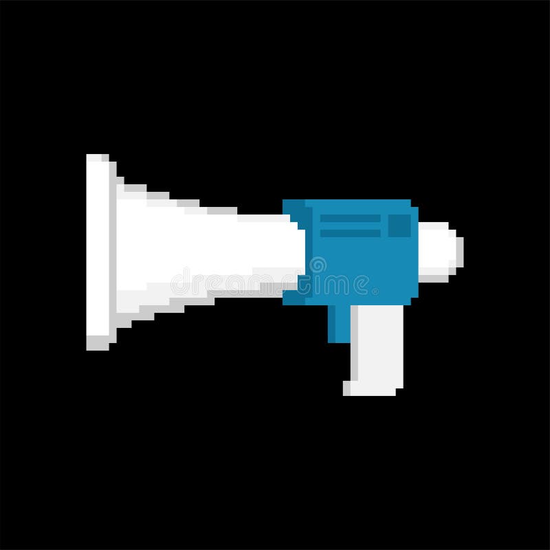 Vector Flat Pixel Art Megaphone Icon . Stock Vector - Illustration of ...