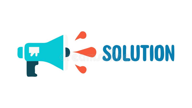 Megaphone & Puzzle with SOLUTION for Solution Announcement, Vector ...