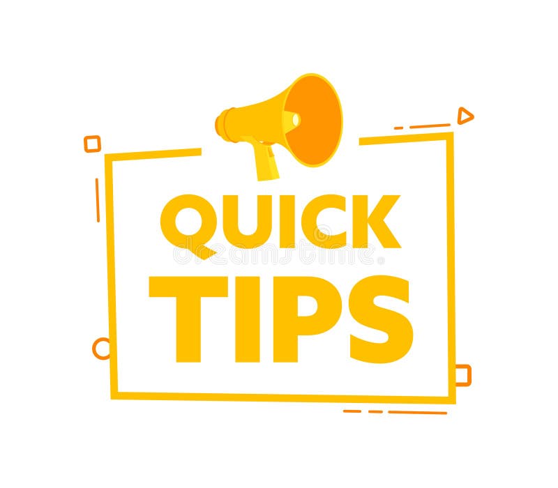 Megaphone with Quick Tips Speech Bubble Banner. Promotion and ...