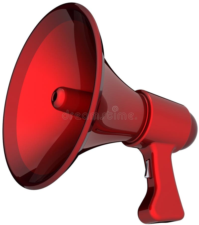 Megaphone red alarm siren stock illustration. Illustration of broadcast ...
