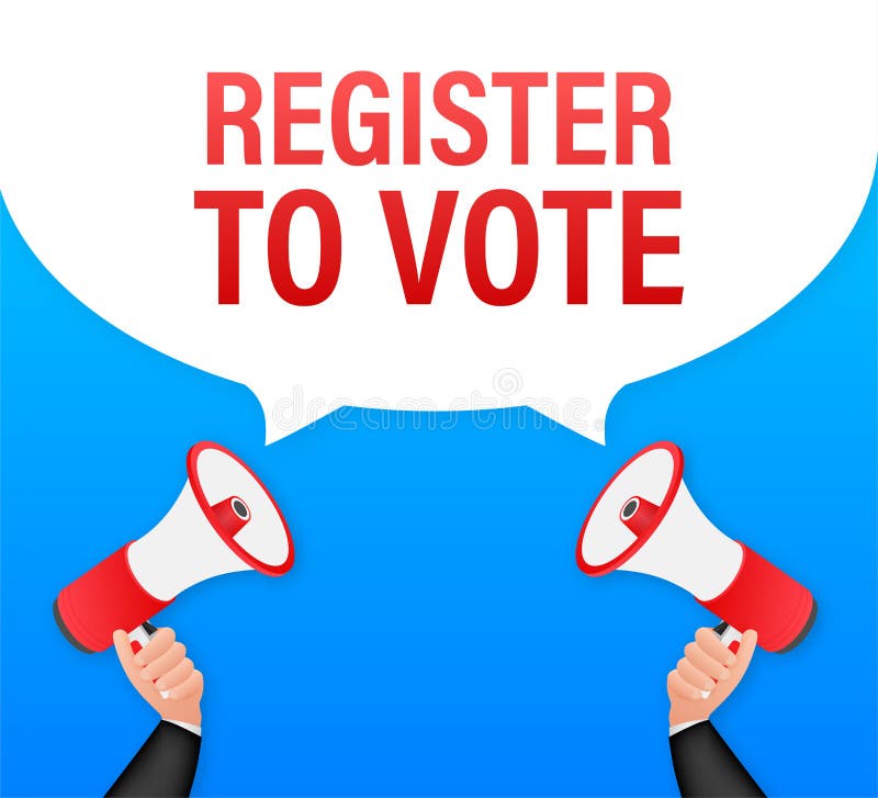 Megaphone with Register To Vote. Vector Illustration Stock Vector ...