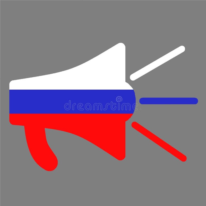 Megaphone with the Russian Flag on it Stock Illustration - Illustration ...
