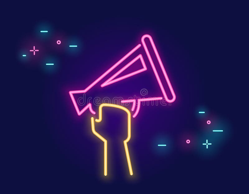 Megaphone shout-out stock vector. Illustration of team - 13882035