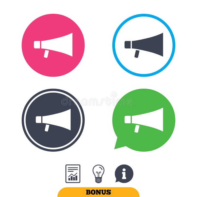 Megaphone Sign Icon. Loudspeaker Symbol Stock Vector - Illustration of ...