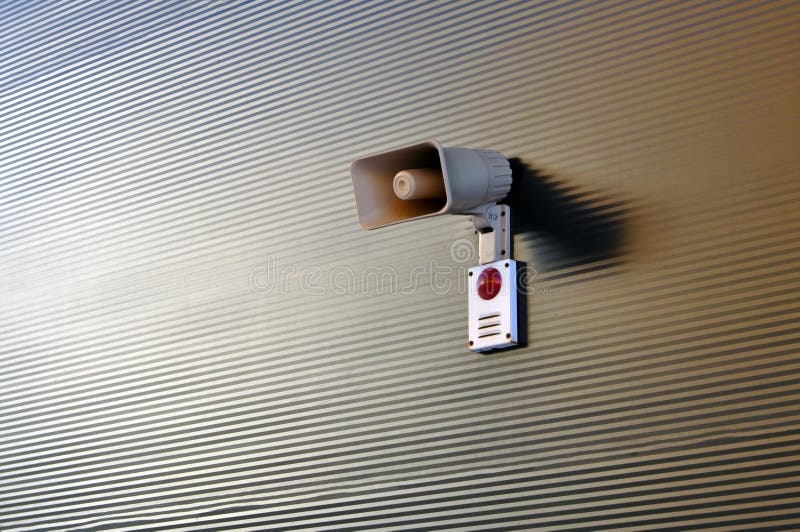 Megaphone for Signaling in Case of Fire on the Wall of a Warehouse ...