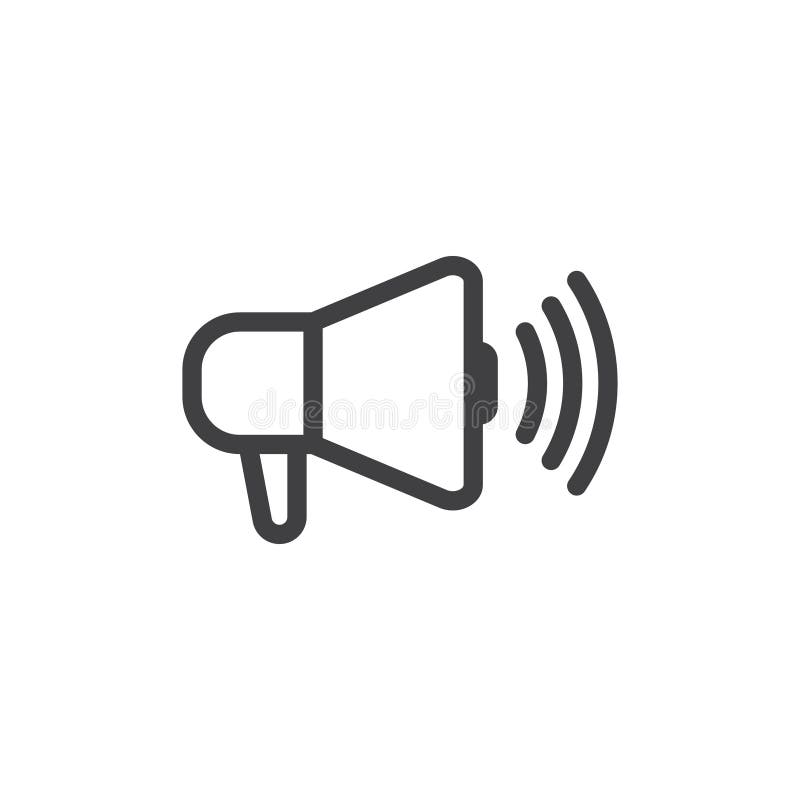 Megaphone Simple Black Line Speaker Vector Icon Stock Vector ...