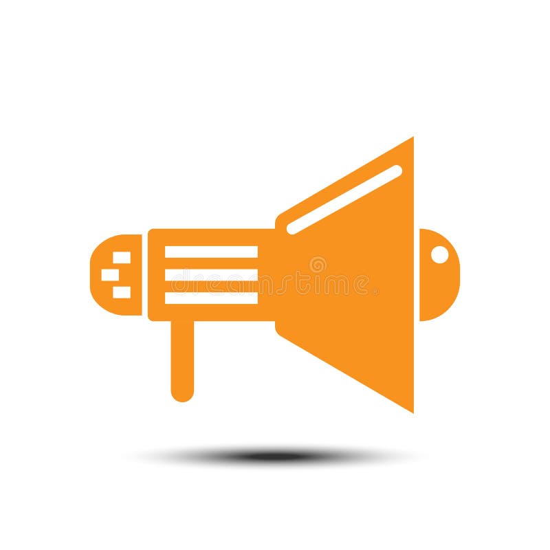 Megaphone Solid Icon on White Background Stock Illustration ...