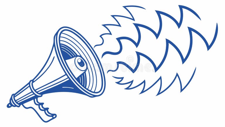 Megaphone with Sound Waves, Amplification and Powerful Communication ...