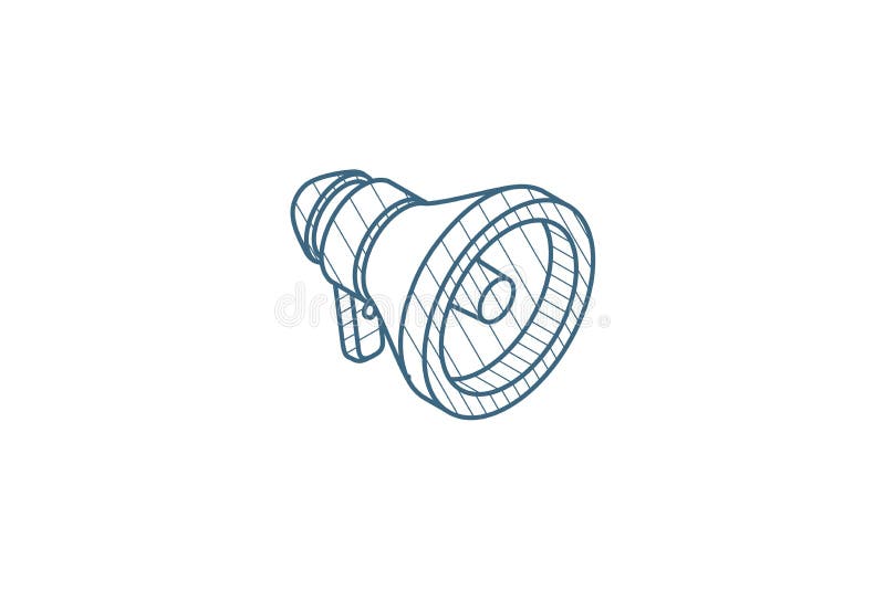 Megaphone, Speaker, Broadcast, Share Isometric Icon. 3d Line Art ...