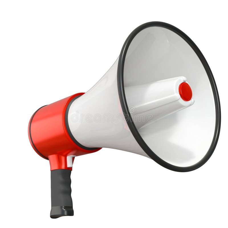 Megaphone Speaker Voice Isolated on White Background 3d Rendering Stock ...