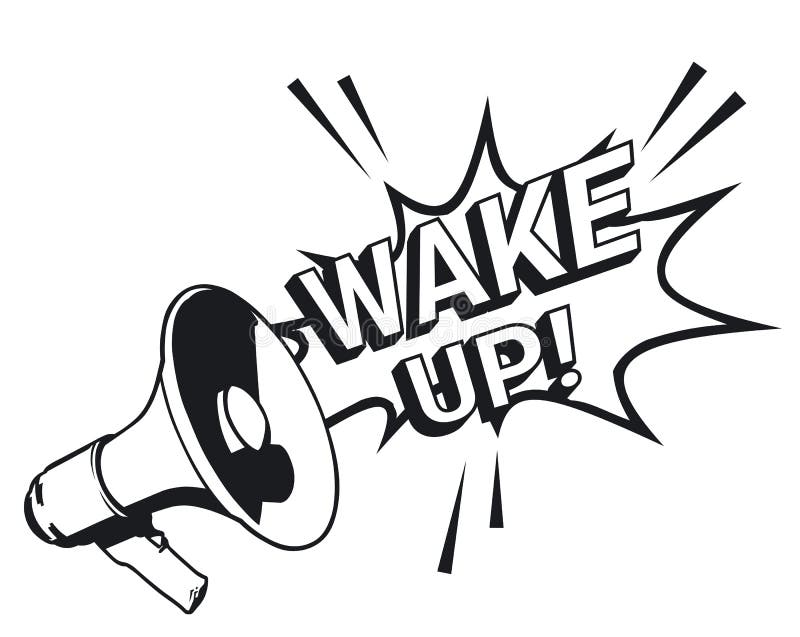 Wake Up - Black and White Hand Lettering Inscription Text Stock Vector ...