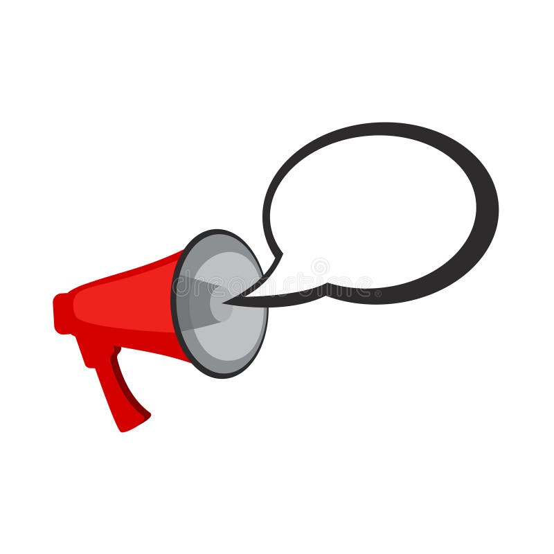 Megaphone and Speech Bubble with Text - Attention Please, Simple Flat ...