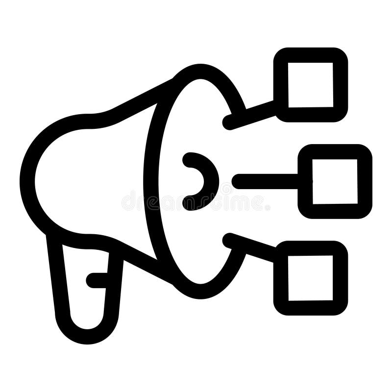 Megaphone Spreading Information with Multiple Channels Icon Stock ...