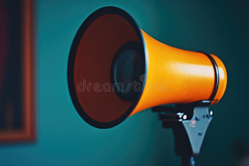 A Megaphone on a Stand with Yellow and Black Colors Stock Image - Image ...