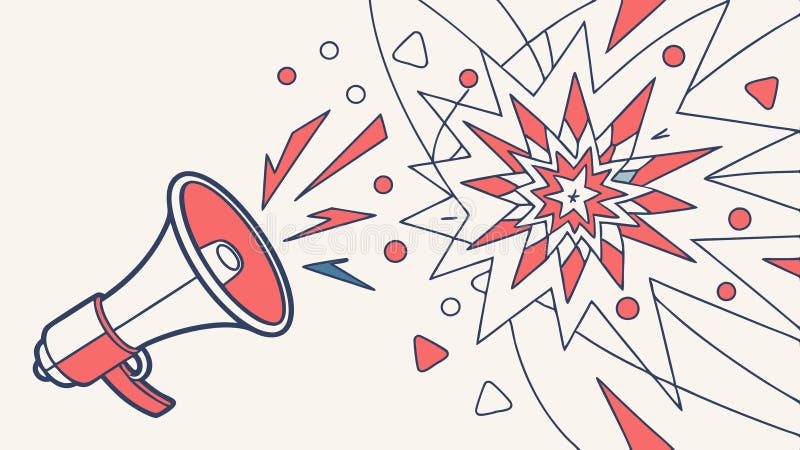 Megaphone with Star Explosion, Loud Announcement and Powerful ...