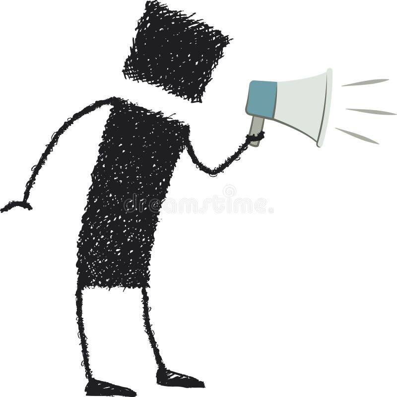 Megaphone, stick figure stock photo. Illustration of advertisement ...