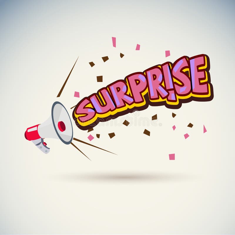 Megaphone with Surprise Text - Vector Stock Vector - Illustration of ...
