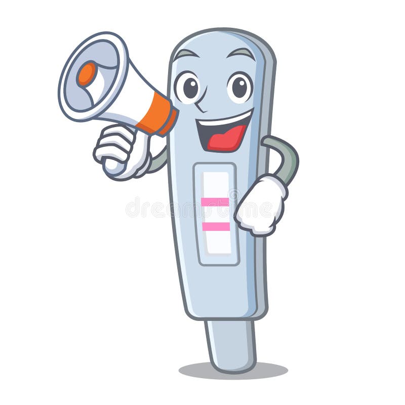 With Megaphone Test Pack in the Mascot Shape Stock Vector ...