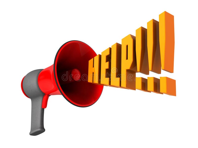 Megaphone with text stock illustration. Illustration of help - 9681171