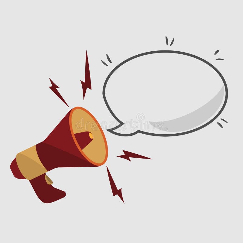 Megaphone Text Bubble Card with Place for Your Design. Flat Stock ...