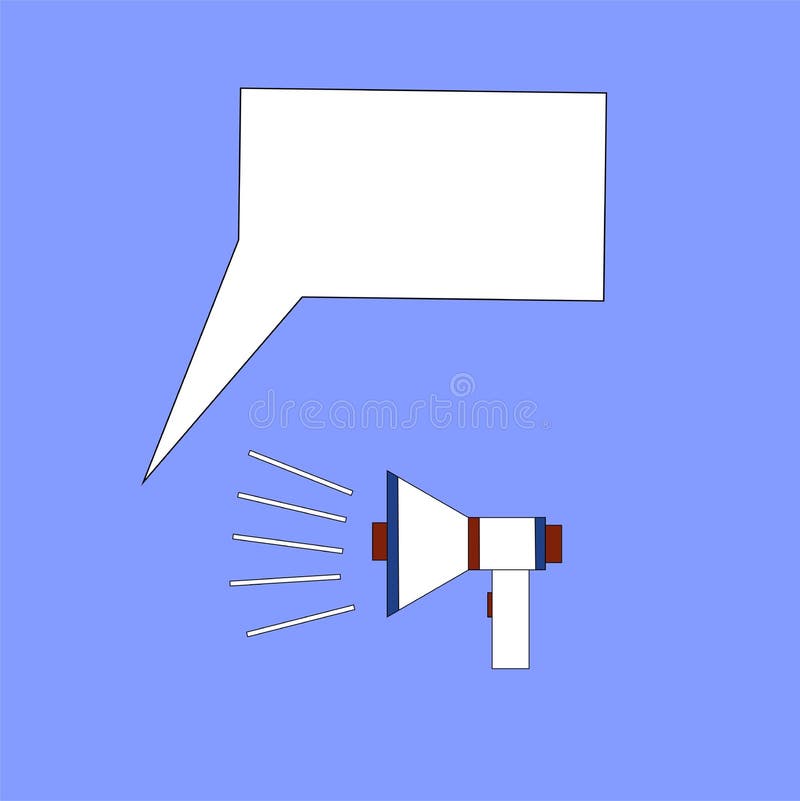Megaphone Text Bubble Card with Place for Your Design. Flat Stock ...