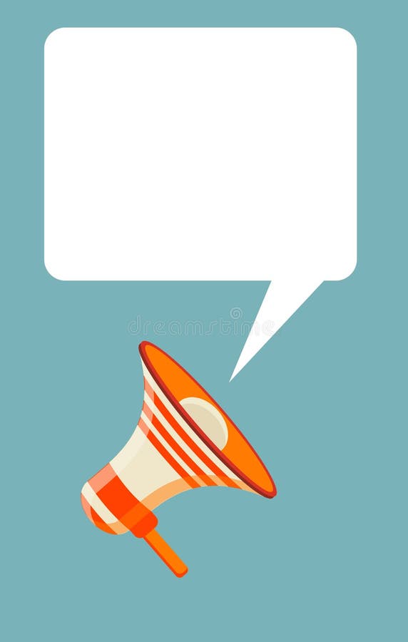Megaphone text bubble card stock vector. Illustration of idea - 95178974