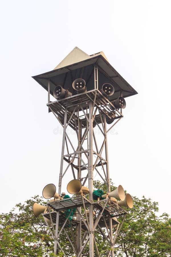 Megaphone Tower stock image. Image of broadcast, extension - 24383433