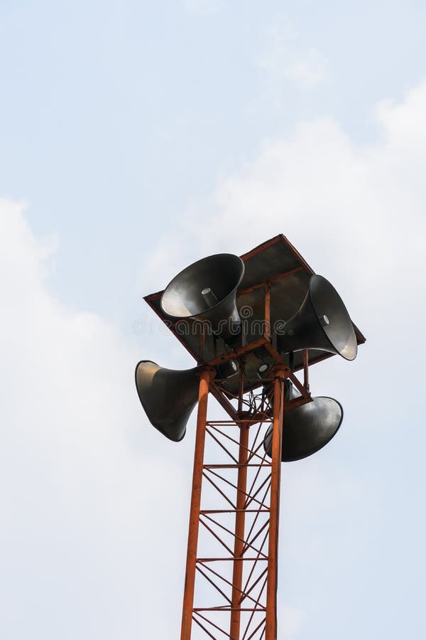 Megaphone Tower stock photo. Image of metal, message, amplifier - 2137742