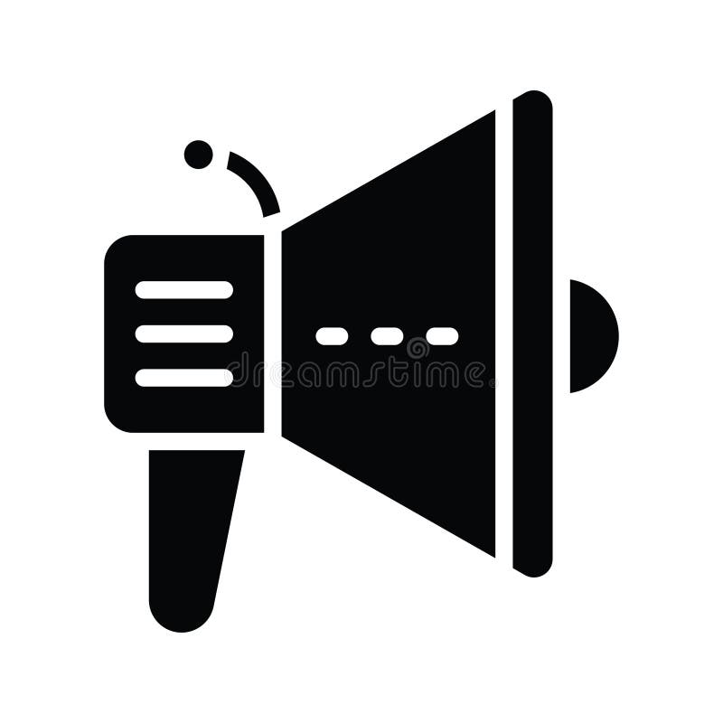 Megaphone Vector Solid Icon Design Illustration. Product Management Symbol on White Background ...