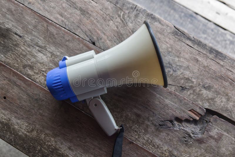 Megaphone, a Wireless and Popular Sound Speaker Placed on an Old Wooden ...
