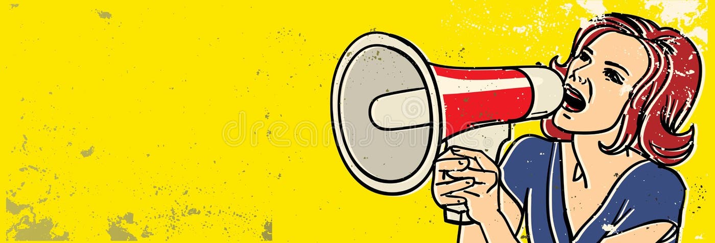 Woman Shouting Megaphone Stock Illustrations – 2,693 Woman Shouting ...
