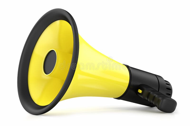 Yellow megaphone stock illustration. Illustration of isolated - 9648589