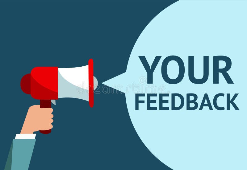 Megaphone with Your Feedback Bubble. Vector Flat Illustration Stock ...