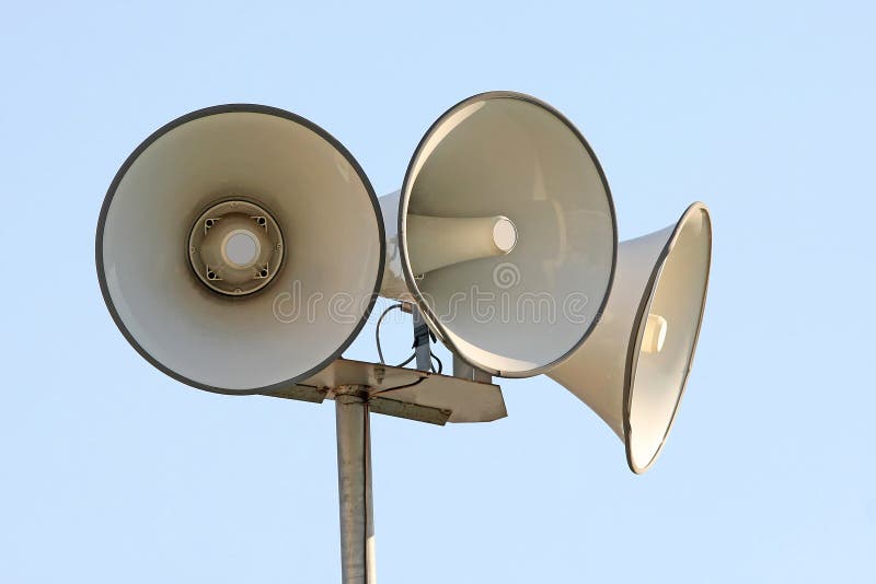 Megaphone Tower stock photo. Image of metal, message, amplifier - 2137742