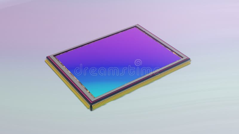 200 Megapixel Digital Camera Sensor, 3D Rendering, Huge Modern Digital ...