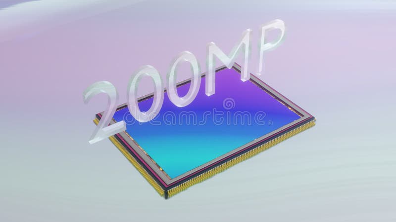 200 Megapixel Digital Camera Sensor, 3D Rendering, Huge Modern Digital ...