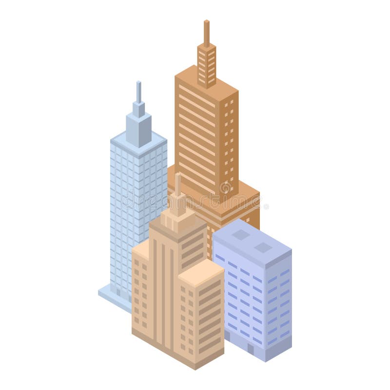Megapolis Buildings Icon, Isometric Style Stock Vector - Illustration ...