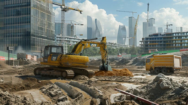 Megapolis City Construction Site: 3D VFX Visualization of Modern ...