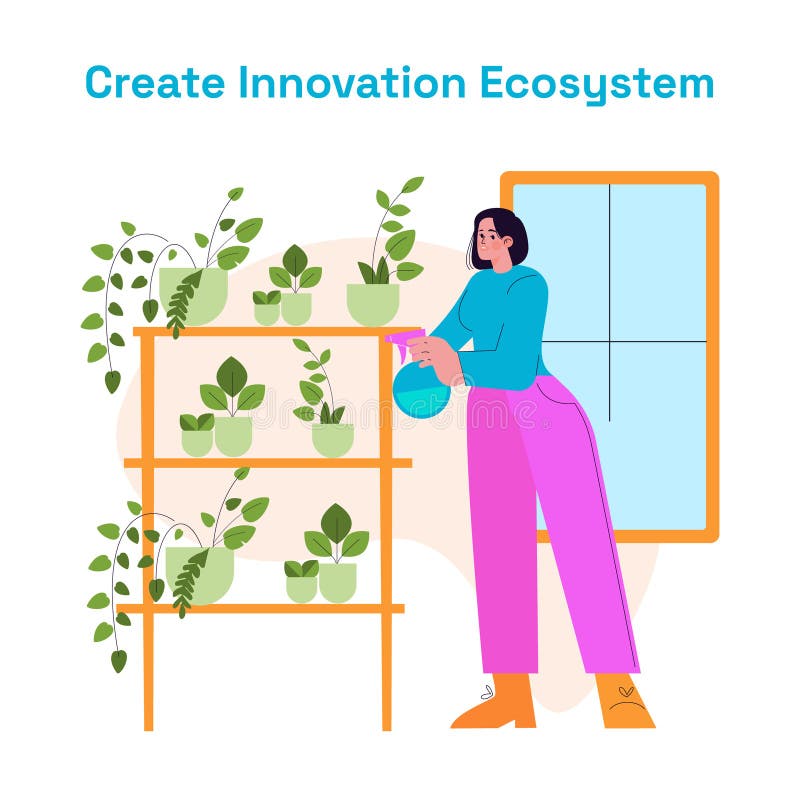 Megapolis Innovation Center. Flat Vector Stock Illustration - Illustration of design, community ...