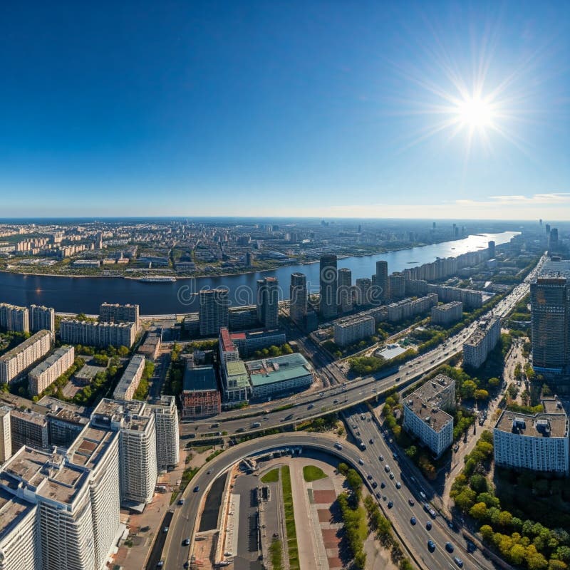 Busy Traffic during the Day of Megapolitan City Stock Illustration ...