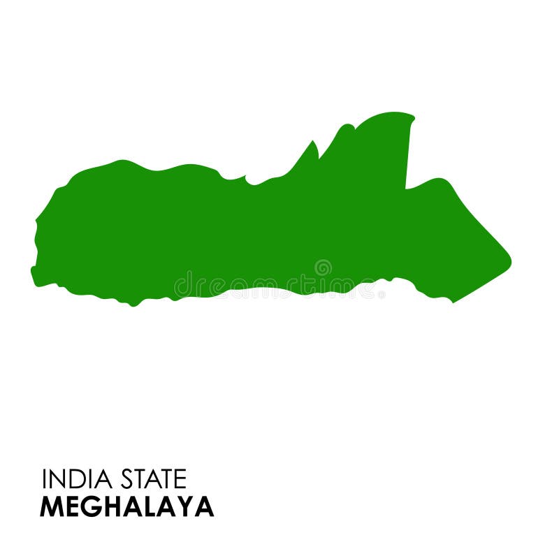 Meghalaya Map of Indian State. Meghalaya Map Vector Illustration Stock ...