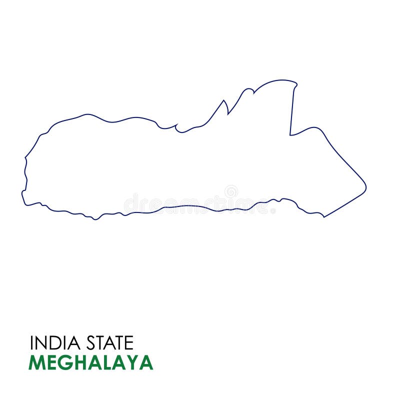 Meghalaya Map of Indian State. Meghalaya Map Vector Illustration Stock ...