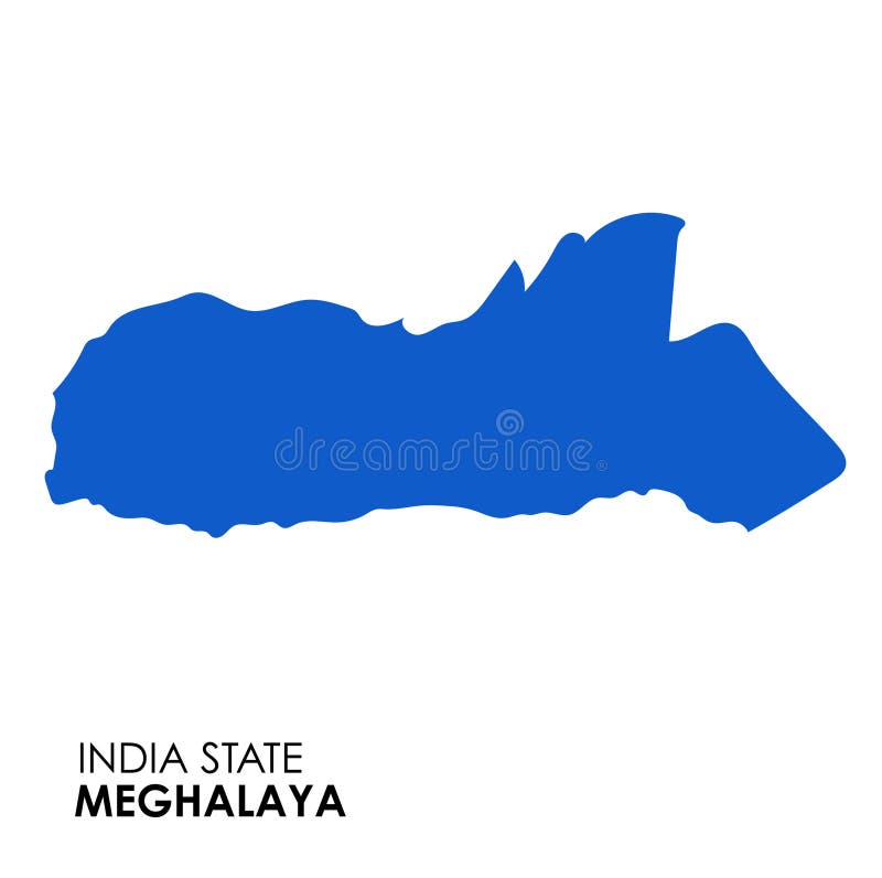 Meghalaya Map of Indian State. Meghalaya Map Vector Illustration Stock ...
